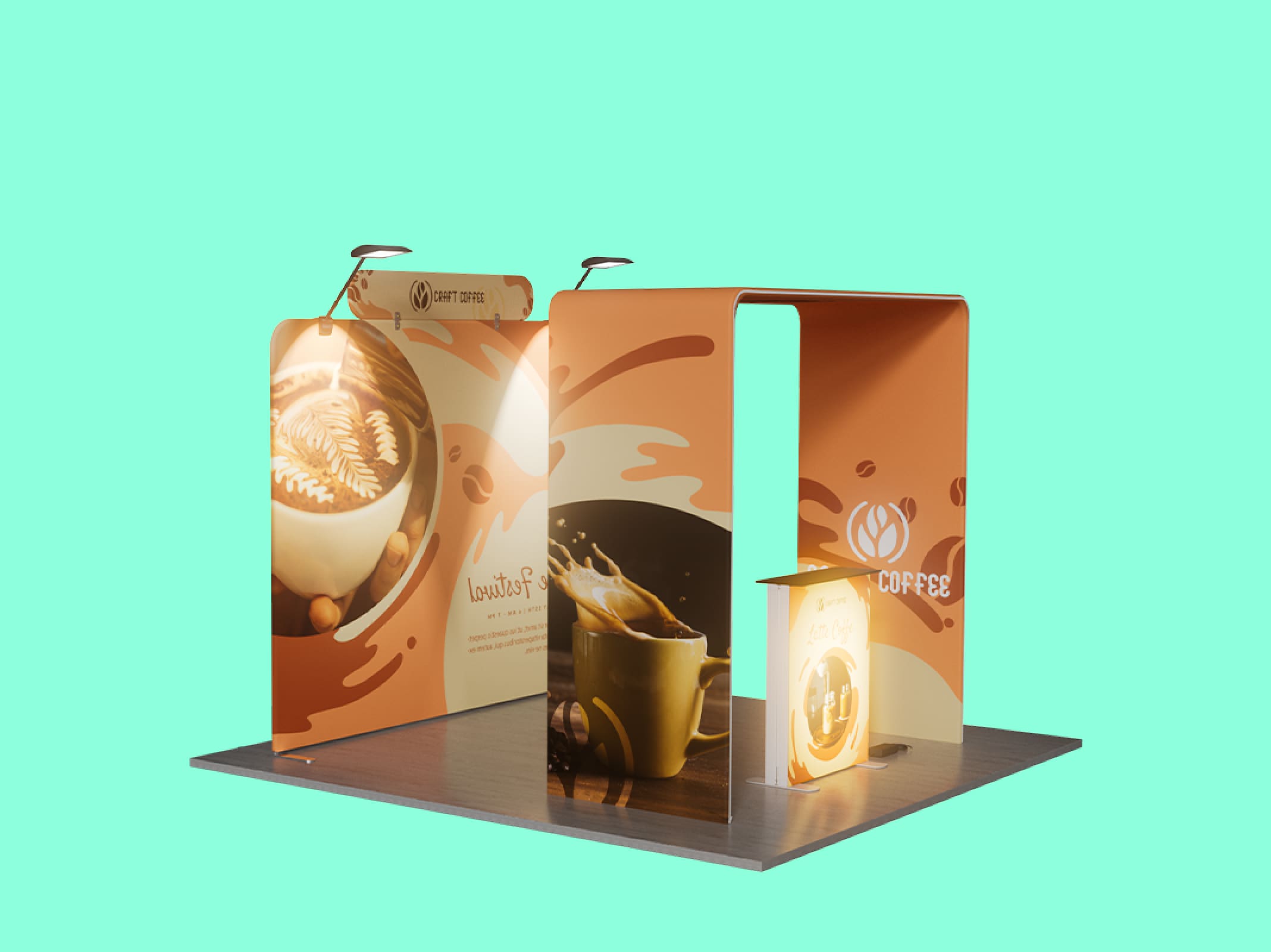 10x10 Trade Show Booth with Curved Arch - Tension Fabric Welcome Arc ...