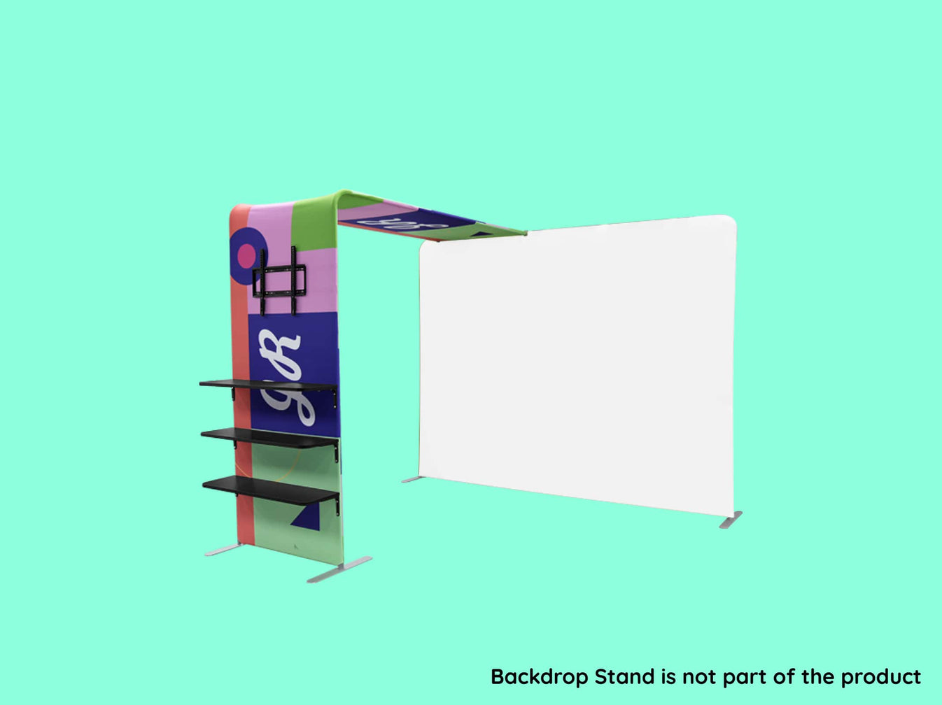 L Shaped Display Shelf & TV Rack | Trade Show Multimedia Display ...