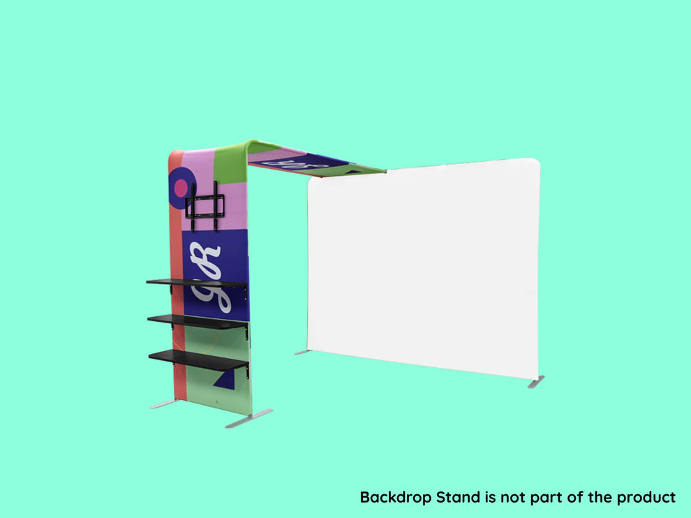 L Shaped Display Shelf & TV Rack | Trade Show Multimedia Display ...