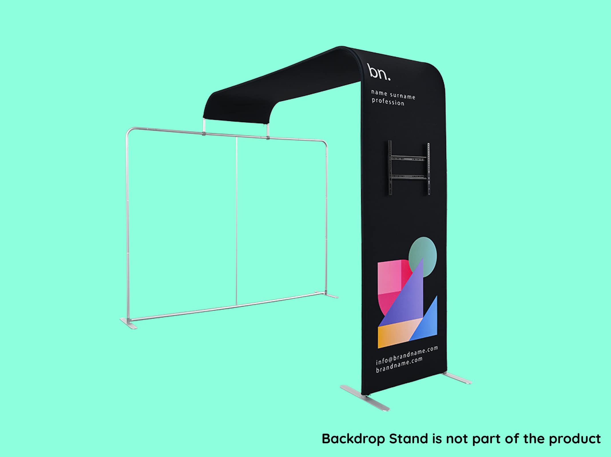 L Shaped Display with TV Rack | Multimedia Trade Show Arch Stand ...
