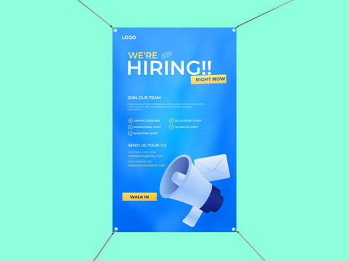 Custom “Now Hiring” Banners | Free Design | PrintDrill – PRINTDRILL