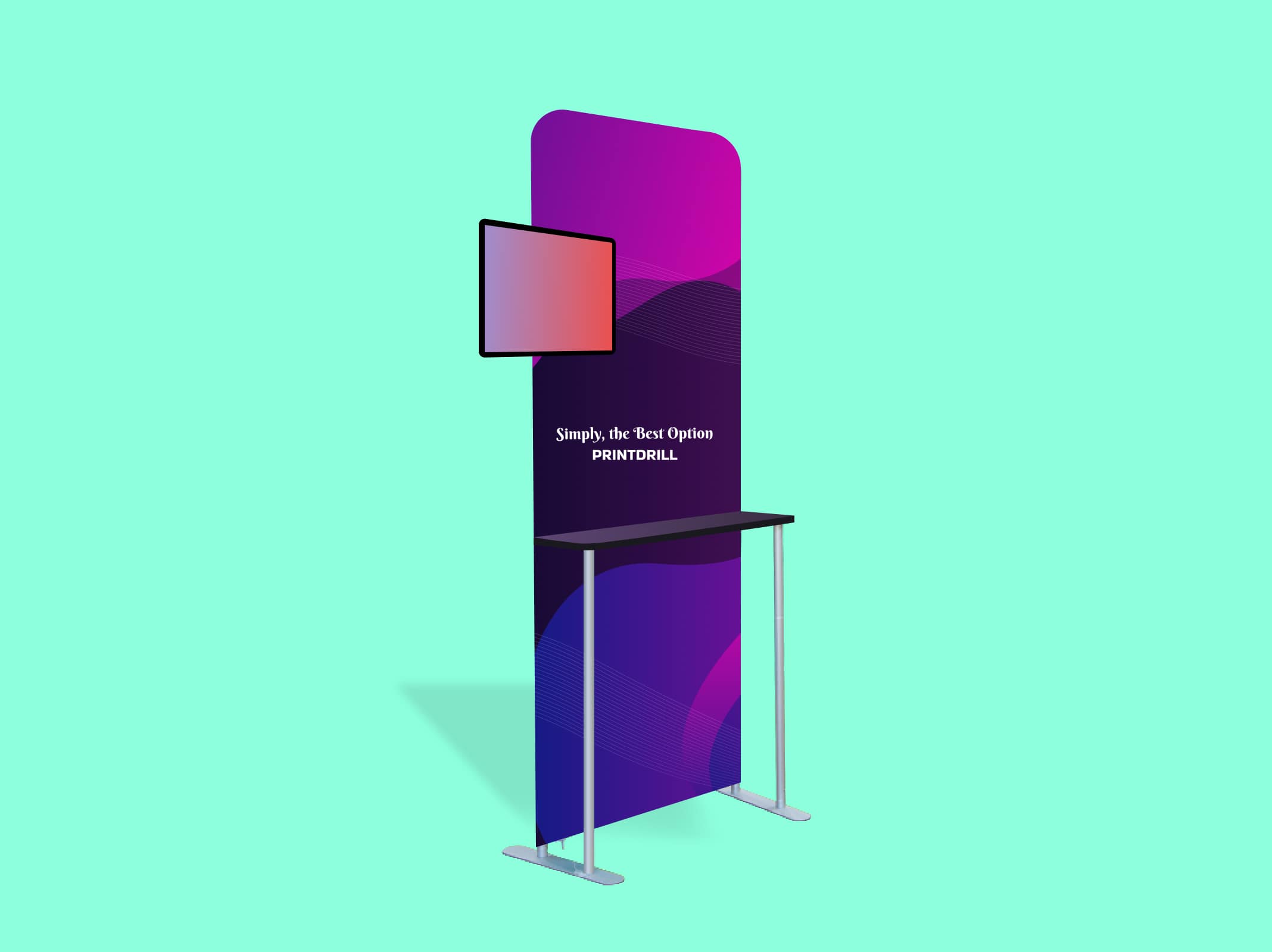 Tension Fabric Stand With LCD Board | Multimedia Display Stand – PRINTDRILL